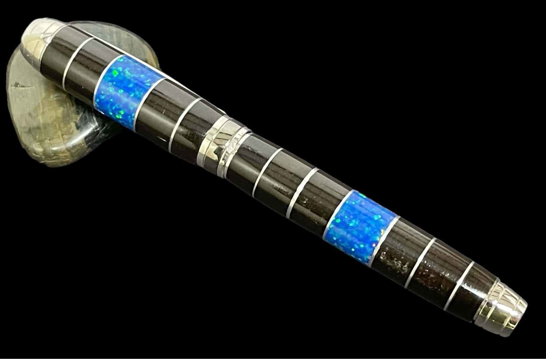 Opal & Ebony Fountain Pen - Pens Unique